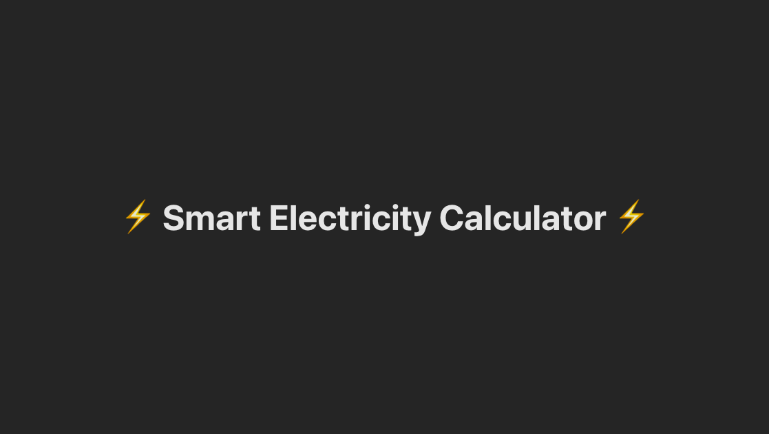 Smart Electricity Calculator